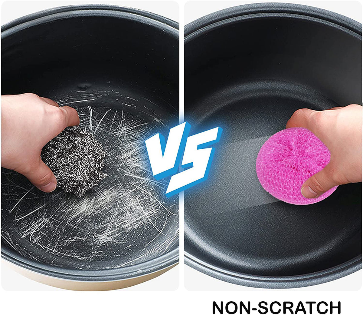 Non-Scratch Round Plastic Scourers, Multi-Purpose Scouring Pads for Ki ...